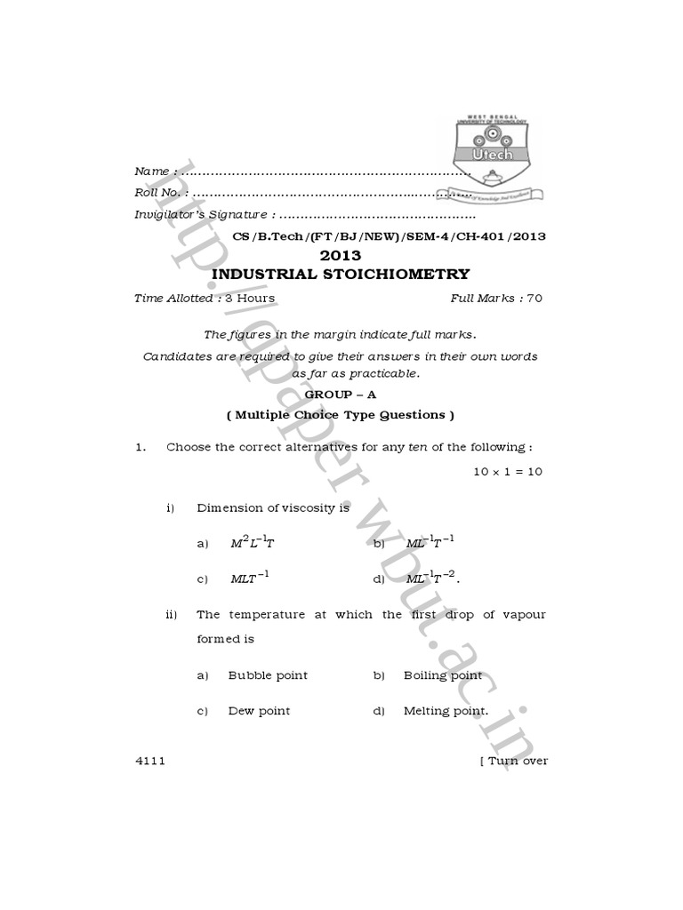 HT TP: //qpa Pe R.W But .Ac .In: 2013 Industrial Stoichiometry | PDF | Distillation | Nitric Acid