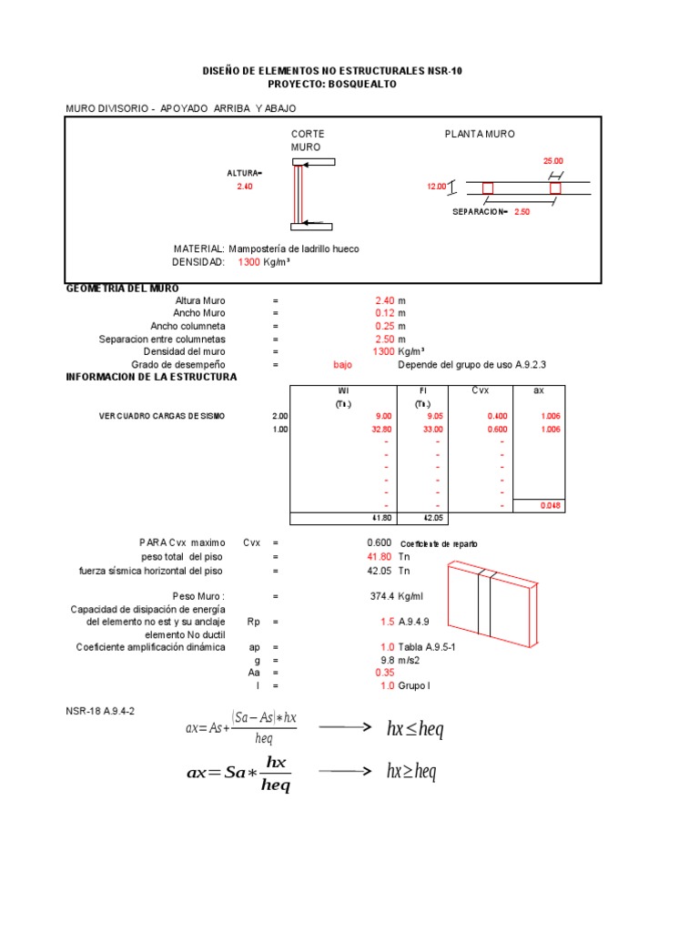 Elementos No Estructurales NSR-10 | PDF | Física Aplicada e ...