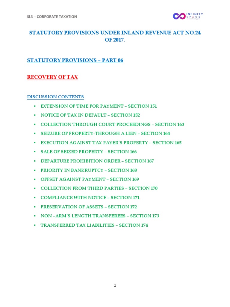 Statutory Provisions Part 06 | PDF | Taxes | Taxpayer