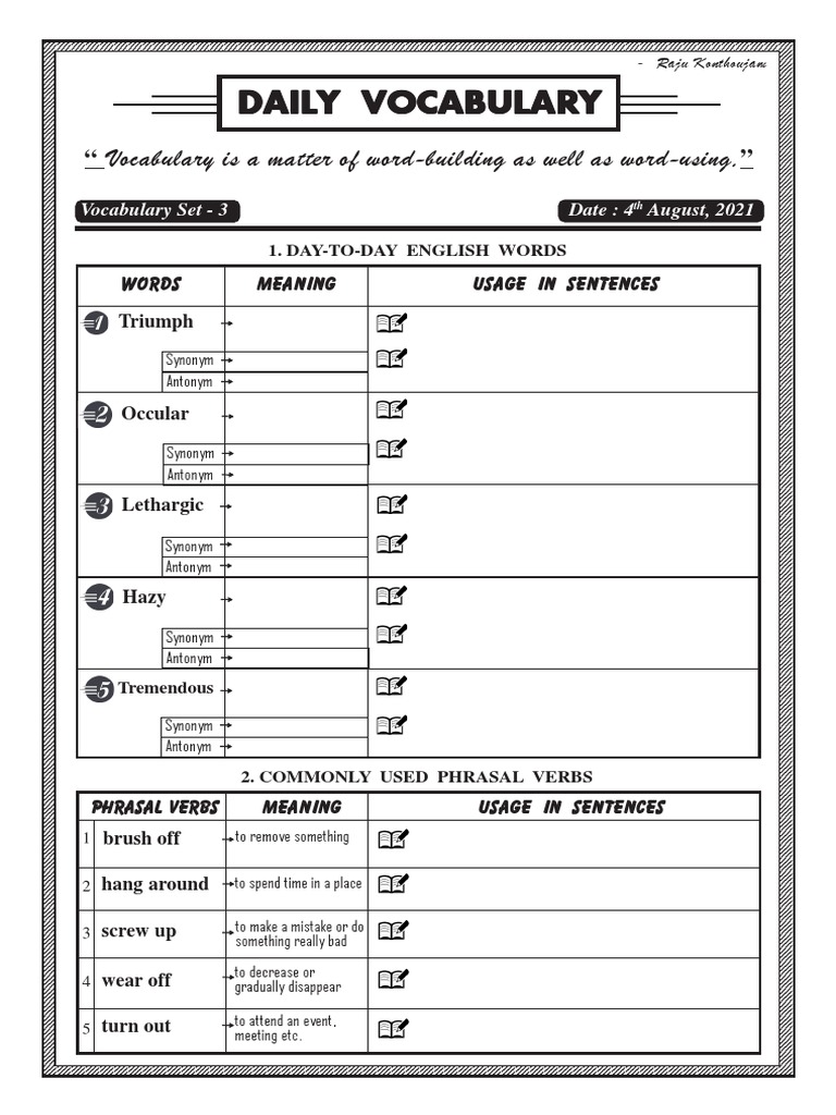 Vocabulary Booster 3 | PDF