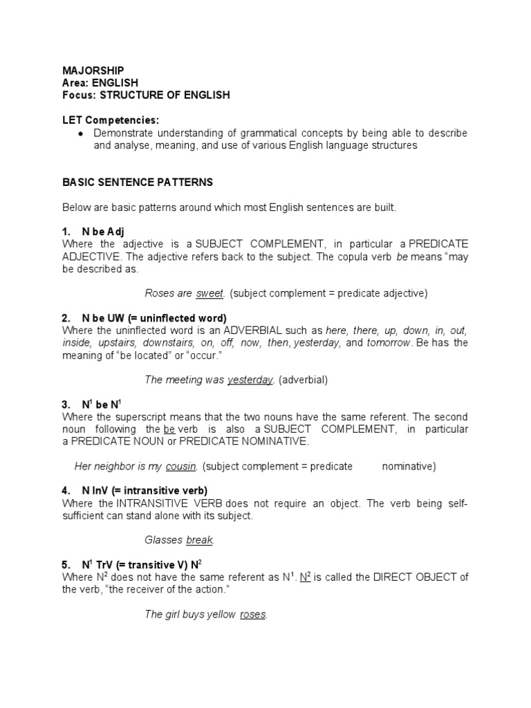 Structure of English | PDF | Grammatical Gender | Verb