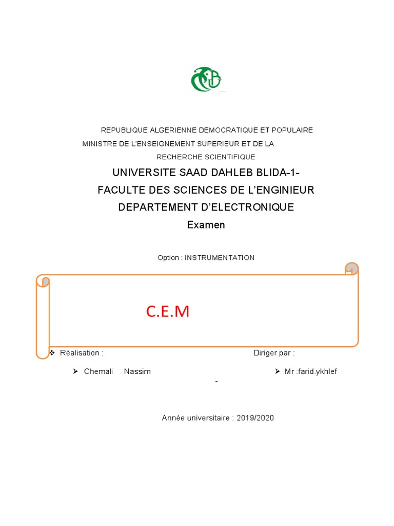 Exam Cem | PDF | Compatibilité électromagnétique | Filtre (électronique)
