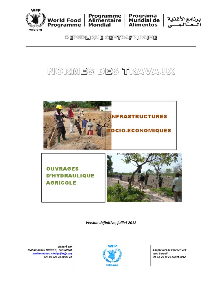 WFP - CAR - Normes Des Travaux FFA-VFinale | PDF | Mortier (matériau ...