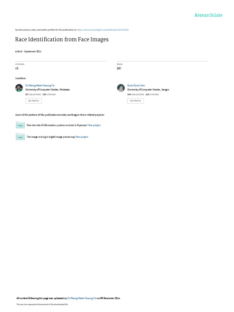 Race Identification For Face Images | PDF | Principal Component ...