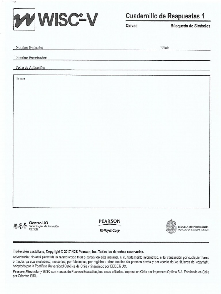 Busqueda de Simbolos WISC V | PDF