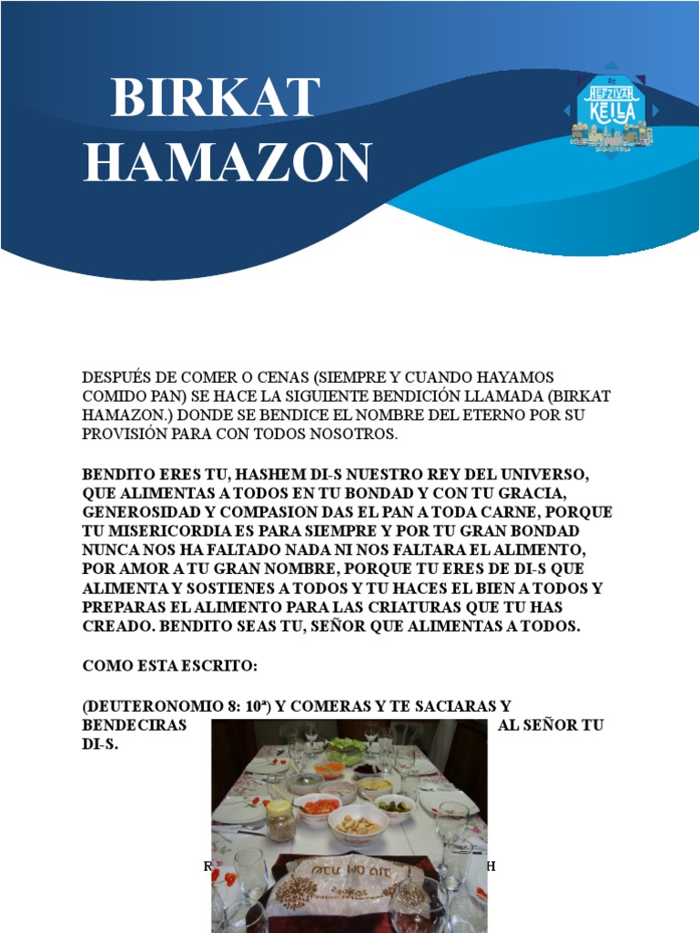 Birkat Hamazon: Bendición en Español | PDF