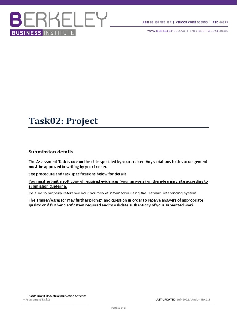 BSBMKG433 - Assessment Task 2 | PDF | Marketing | Business