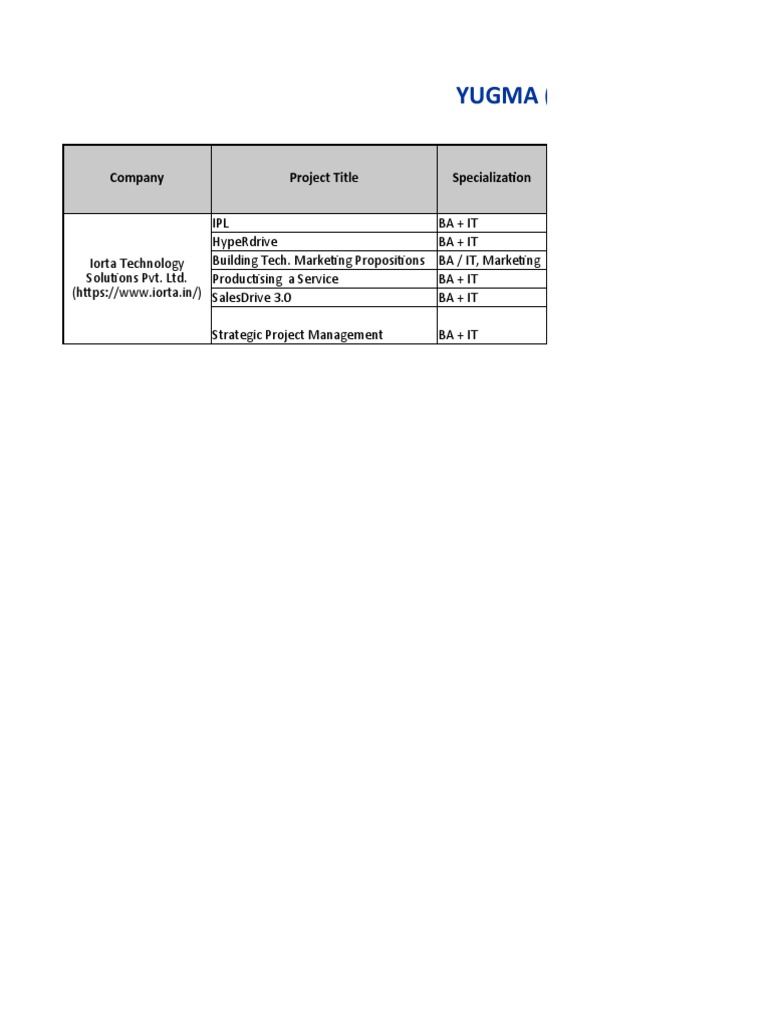 Iorta Technology Solutions Projects Overview | PDF | Business