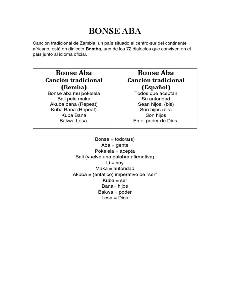 BONSE ABA - Información | PDF