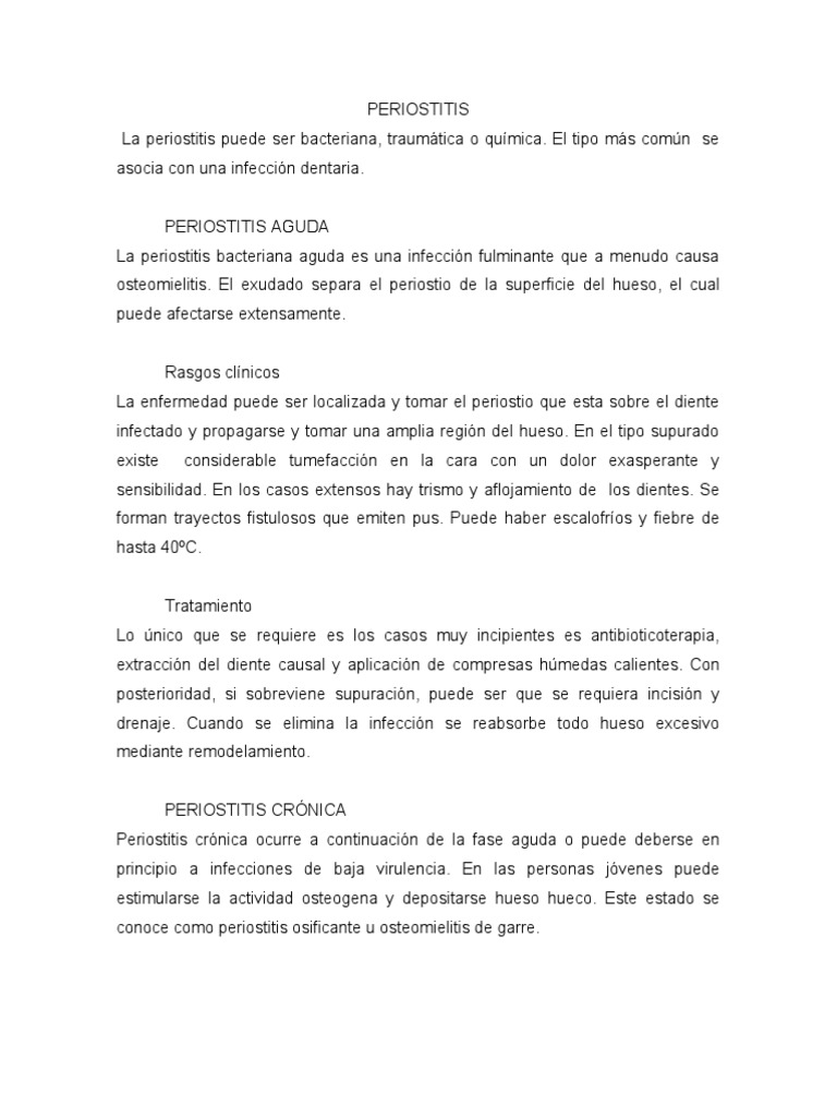 PERIOSTITIS | PDF | Hueso | Inflamación