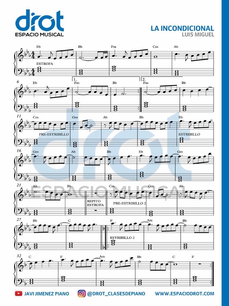 La Incondicional - Partitura Completa | PDF
