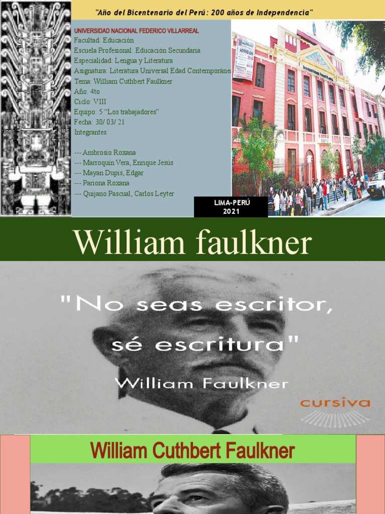 Biografía y obra de William Faulkner | PDF | William Faulkner