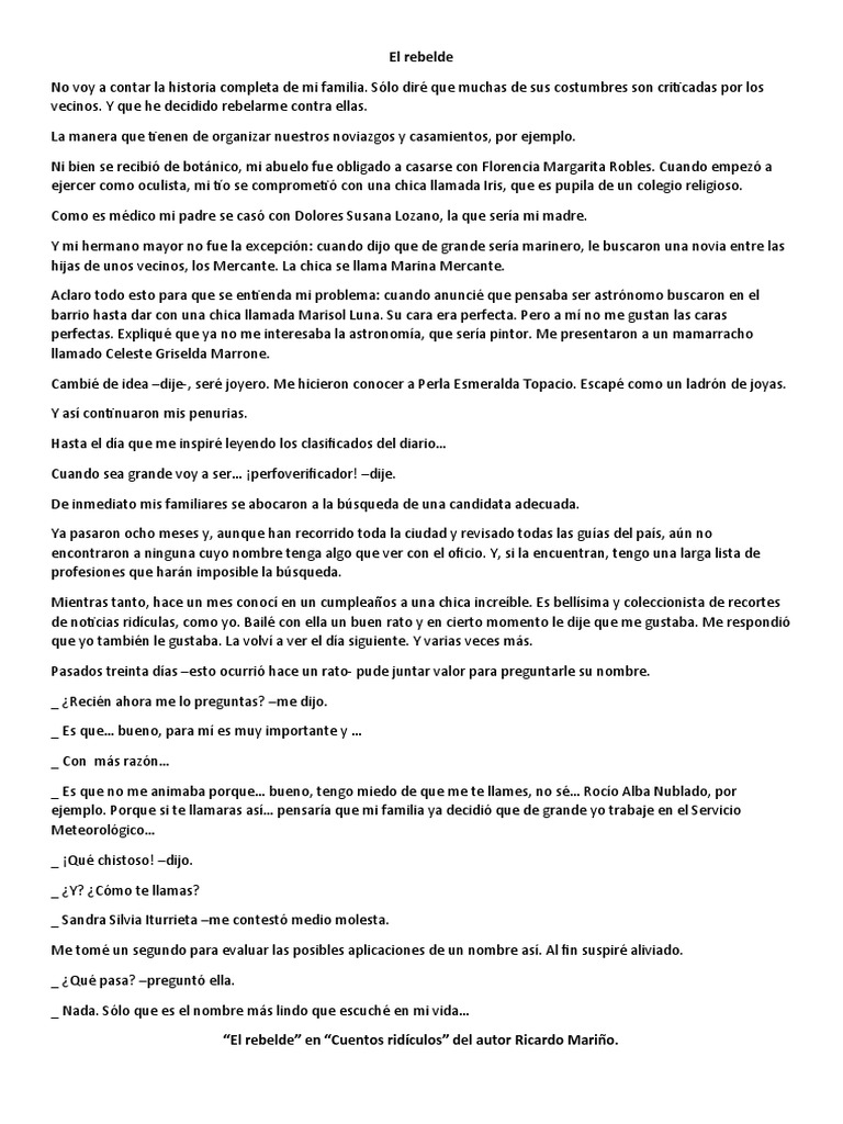 El Rebelde Cuento de Humor | PDF | Lingüística
