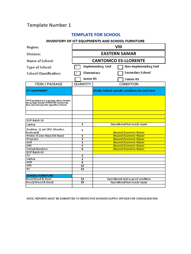 Inventory of ICT Equipment and Furniture - May12019 | PDF | Laptop ...