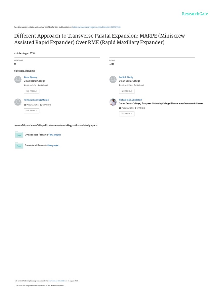 Different Approach To Transverse Palatal Expansion MARPE (Miniscrew ...
