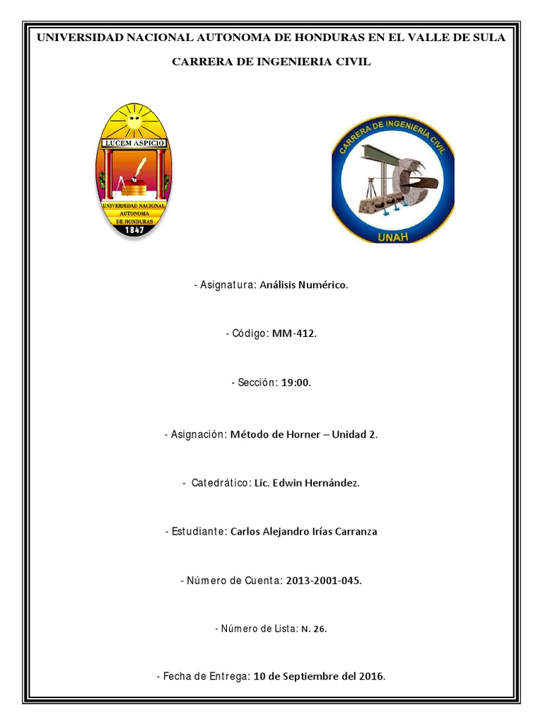 Método de Horner en Análisis Numérico | PDF