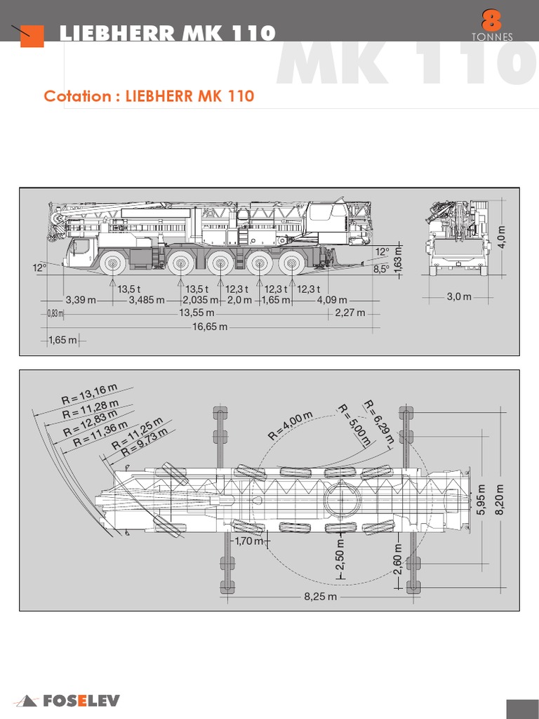 Liebherr MK 110 Crane Specs & Capacity | PDF