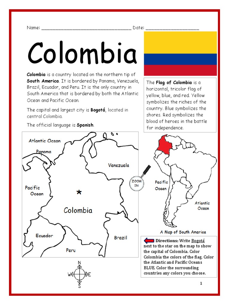 Colombia: Colombia Is A Country Located On The Northern Tip of South ...