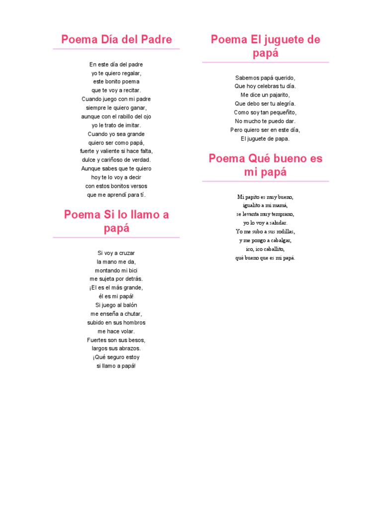 Poema Día Del Padre | PDF