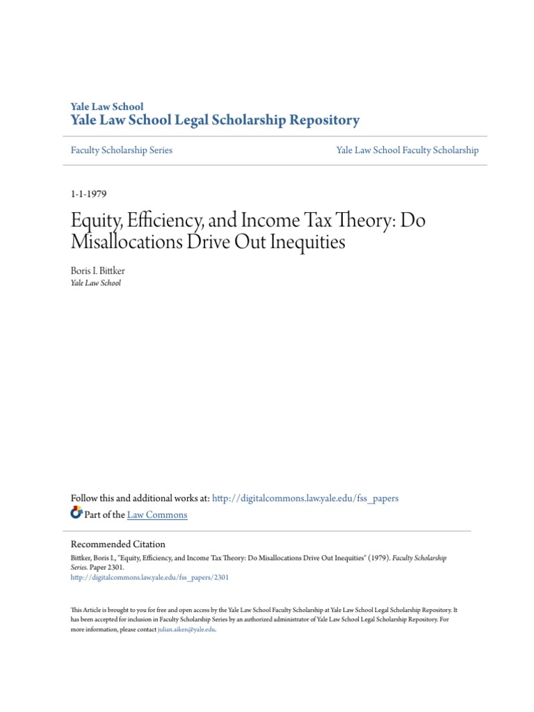 1978-1979 - Boris I. Bittker - Equity, Efficiency, and Income Tax ...