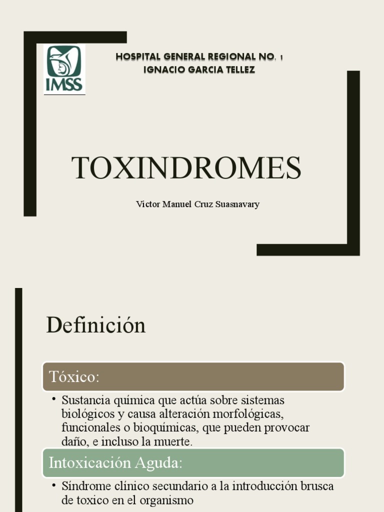 TOXINDROMES | PDF | Naloxona | Drogas que actúan sobre el sistema nervioso