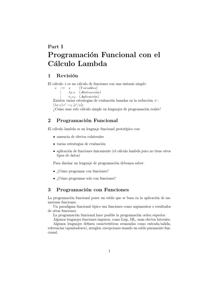 Programacion Funcional Con El Calculo Lambda | PDF | Programacion Funcional | Formalismo (deductivo)