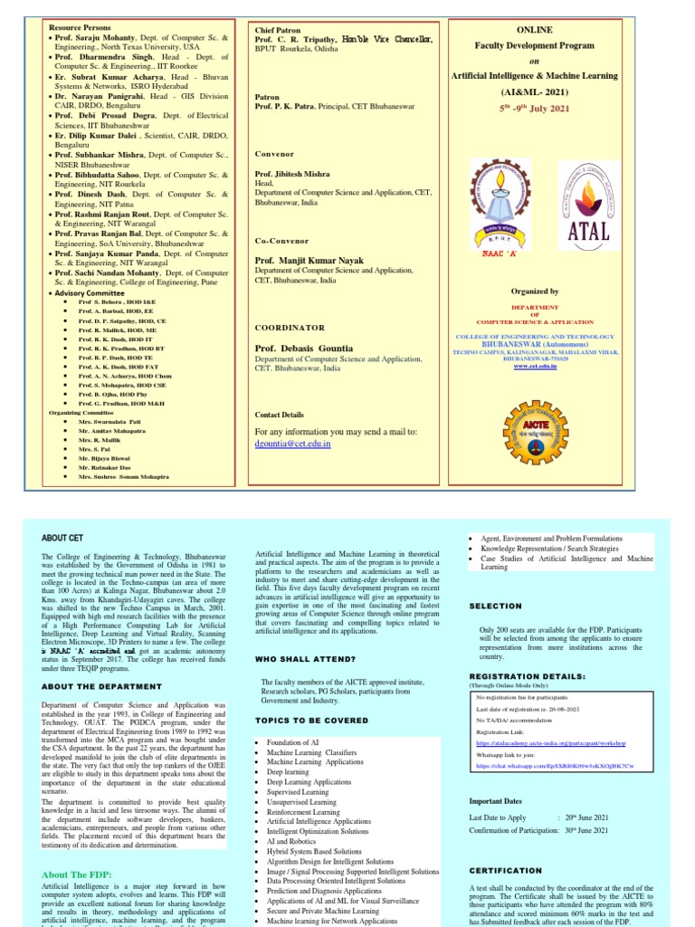 Online FDP on AI and ML | PDF | Machine Learning | Intelligence (AI ...