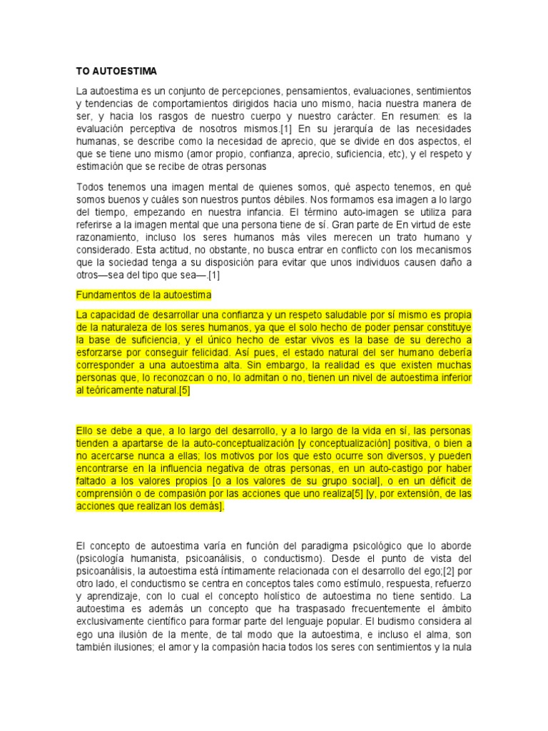 Autoestima y su Impacto en Adolescentes | PDF | Autoestima | Conceptos ...