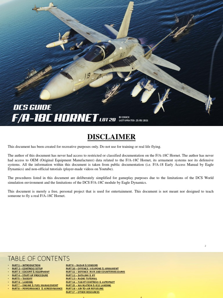 DCS FA-18C Hornet Guide | PDF | Mc Donnell Douglas F/A 18 Hornet ...
