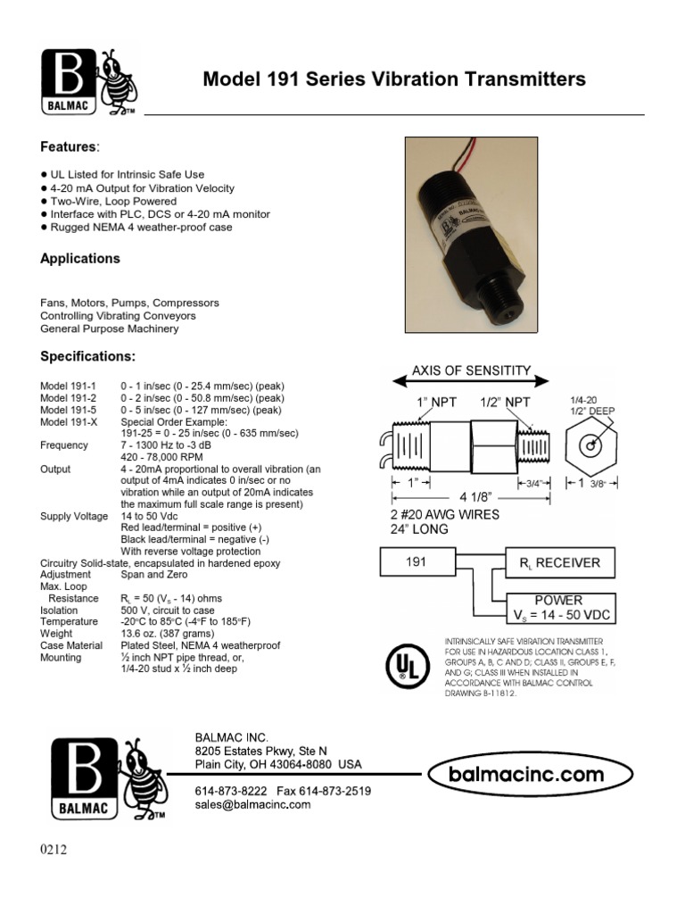 Sensor Vibracion Balmac Mod191 | PDF | Science & Mathematics | Computers