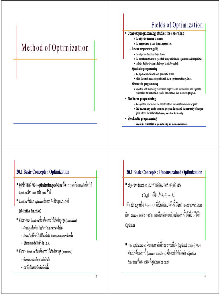Method of Optimization - Simplex Method | PDF