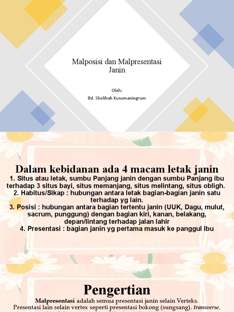 Malposisi & Malpresentasi Janin: Diagnosis dan Penanganan | PDF ...
