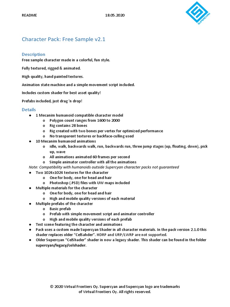 Free Sample Readme v2.1 | PDF | Texture Mapping | Shader