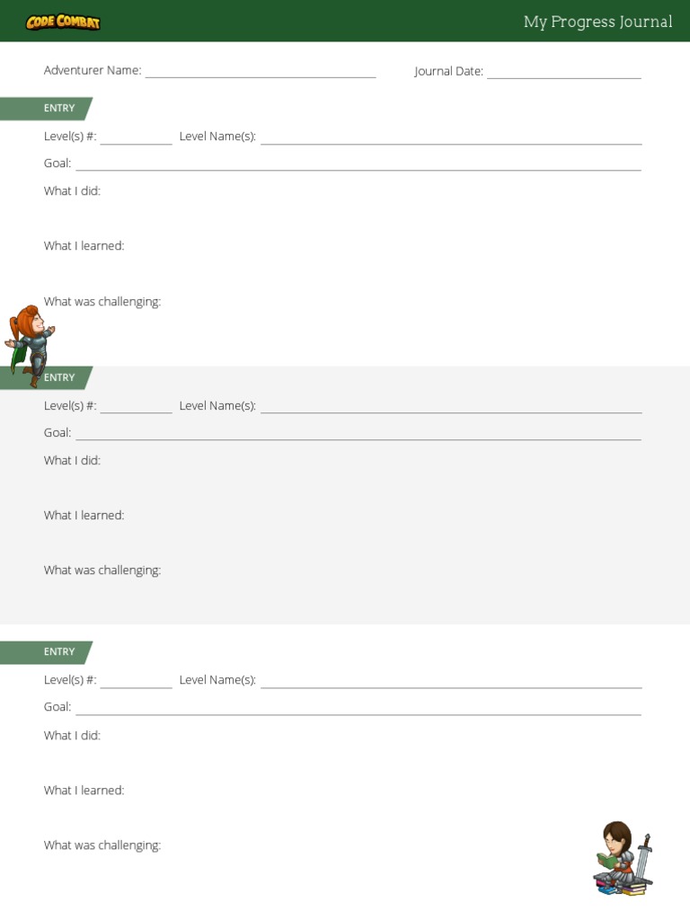Progress Journal Template | PDF