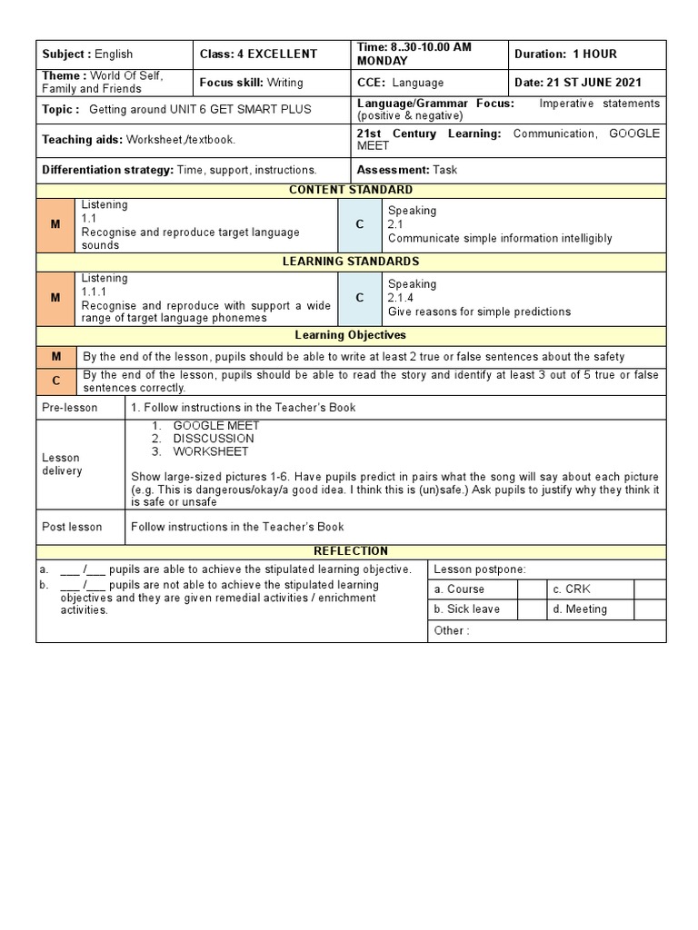 Lesson 20 | Download Free PDF | Teachers | Learning