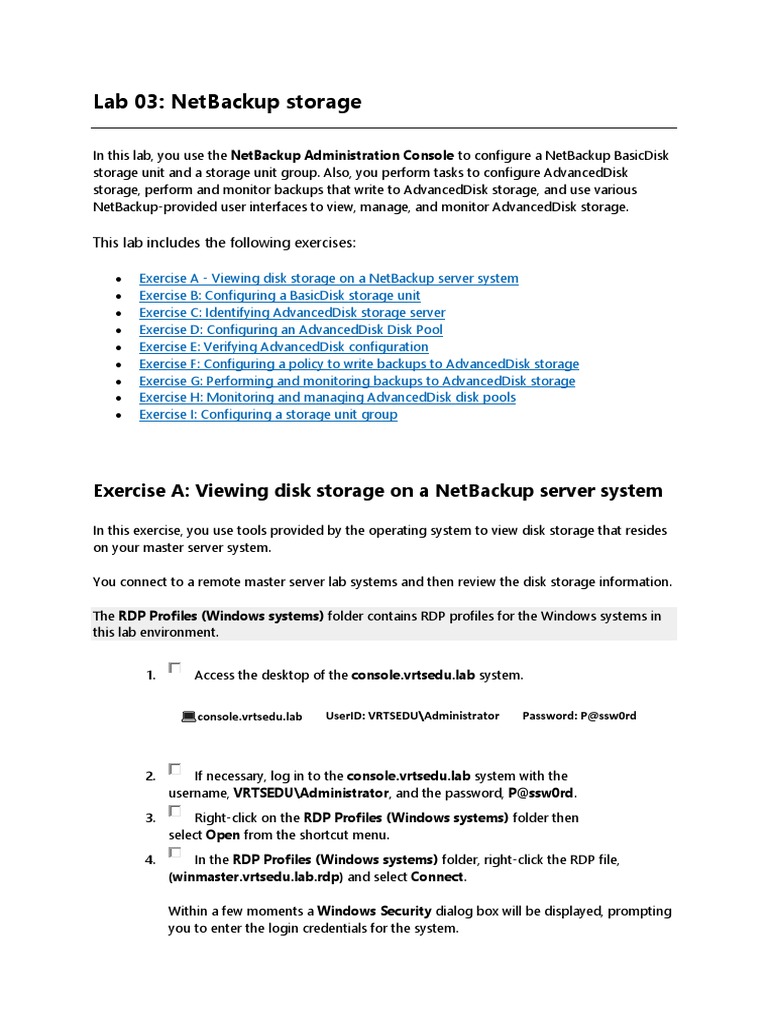 v03 NBU83ADM - Lab 03 NetBackup Storage Windows | PDF | Command Line Interface | Computer Data ...