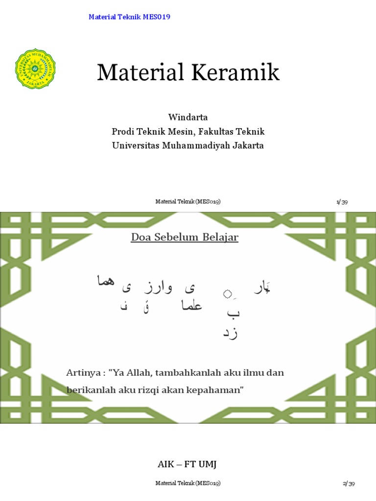 Karakteristik Material Keramik | PDF
