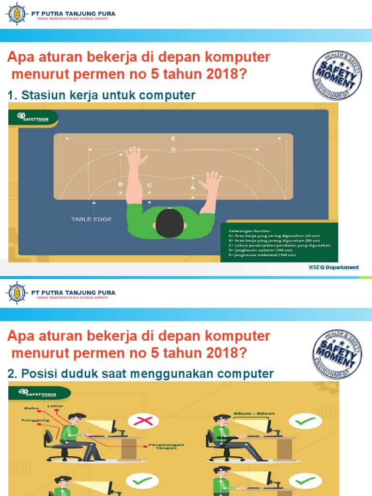 Safety Moment - Ergonomi Komputer | PDF