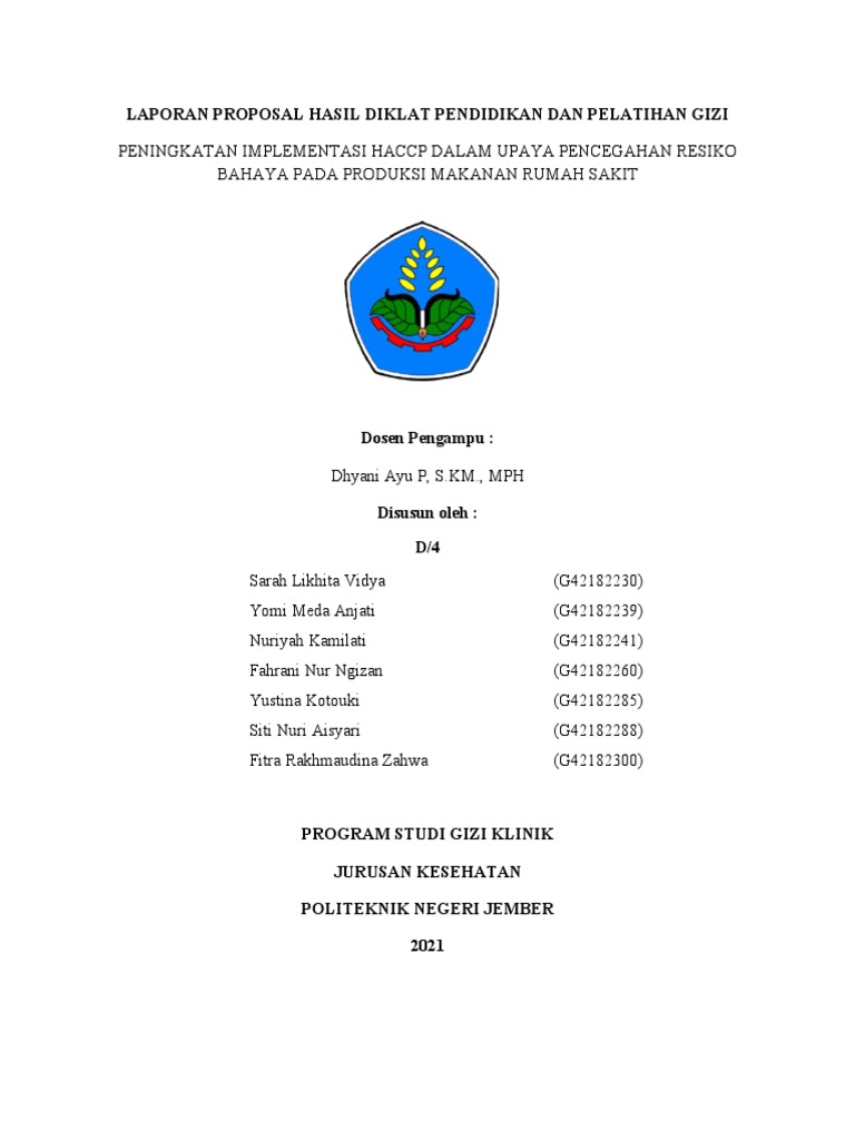 d4 - Diklat Ahli Gizi Implementasi Haccp | PDF