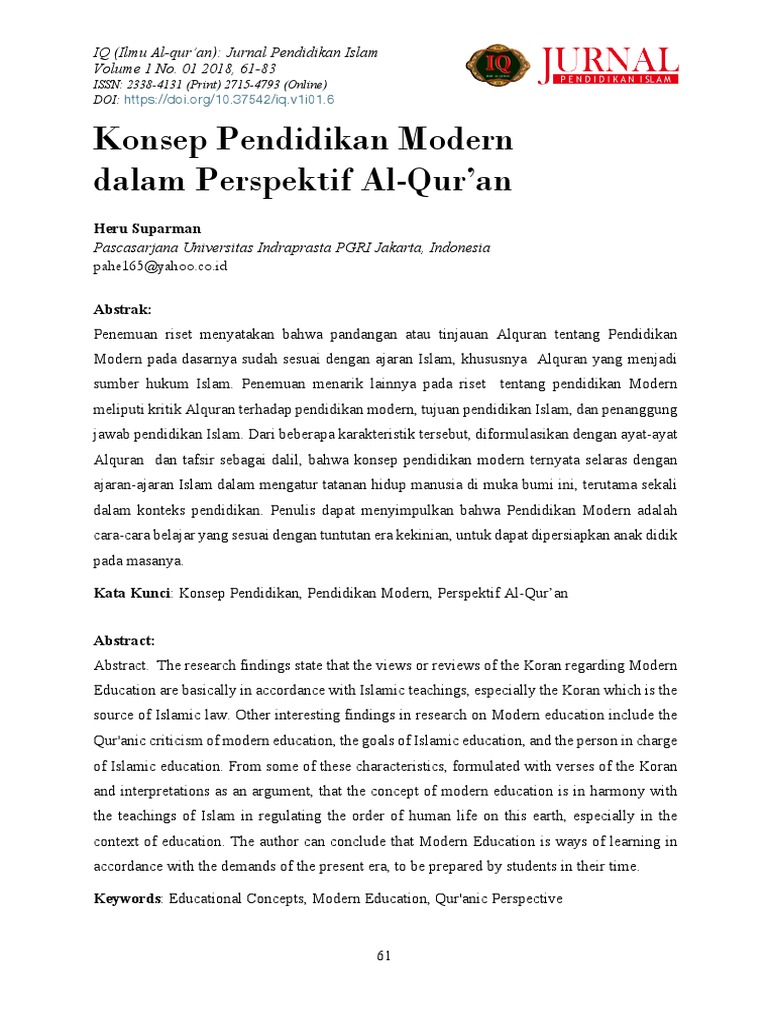 Konsep Pendidikan Dalam Perspektif Islam | PDF