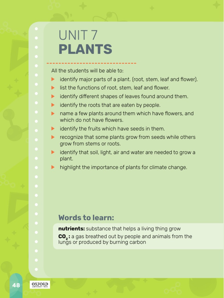 GK-I (Science) - Unit 7 Plants - p.48-54 | PDF | Plants | Root