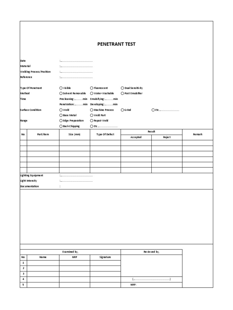 NDT-Penetrant Test NO KOP | PDF