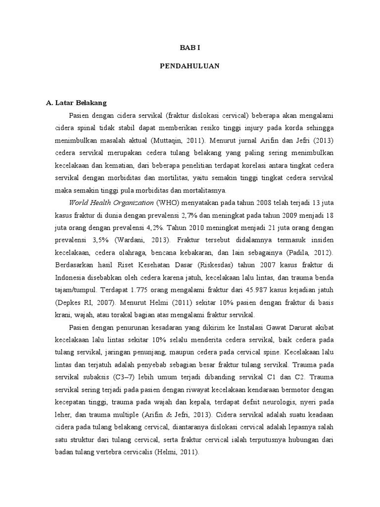 BAB 1,2,3 Trauma Servikal | PDF
