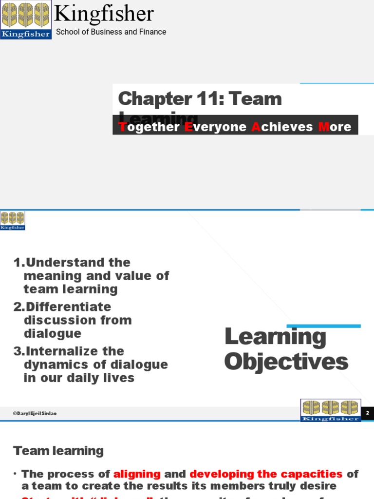 Chapter 11 Team Learning | PDF | Facilitator | Learning