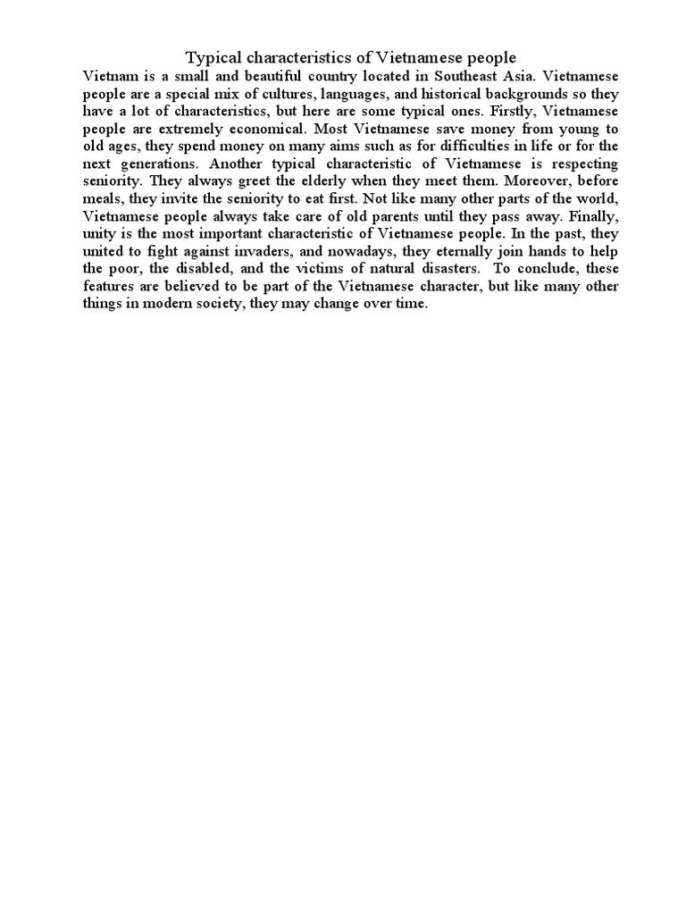 Characteristics of Vietnamese Culture | PDF