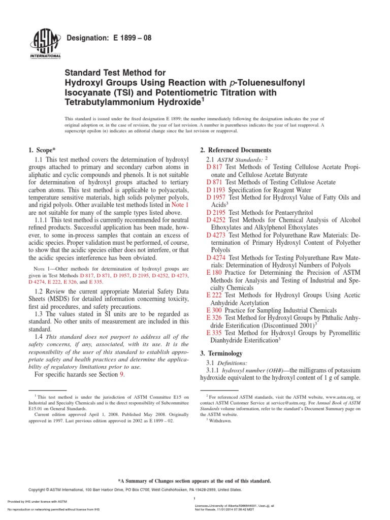 Standard Test Method For | PDF | Chemistry | Titration