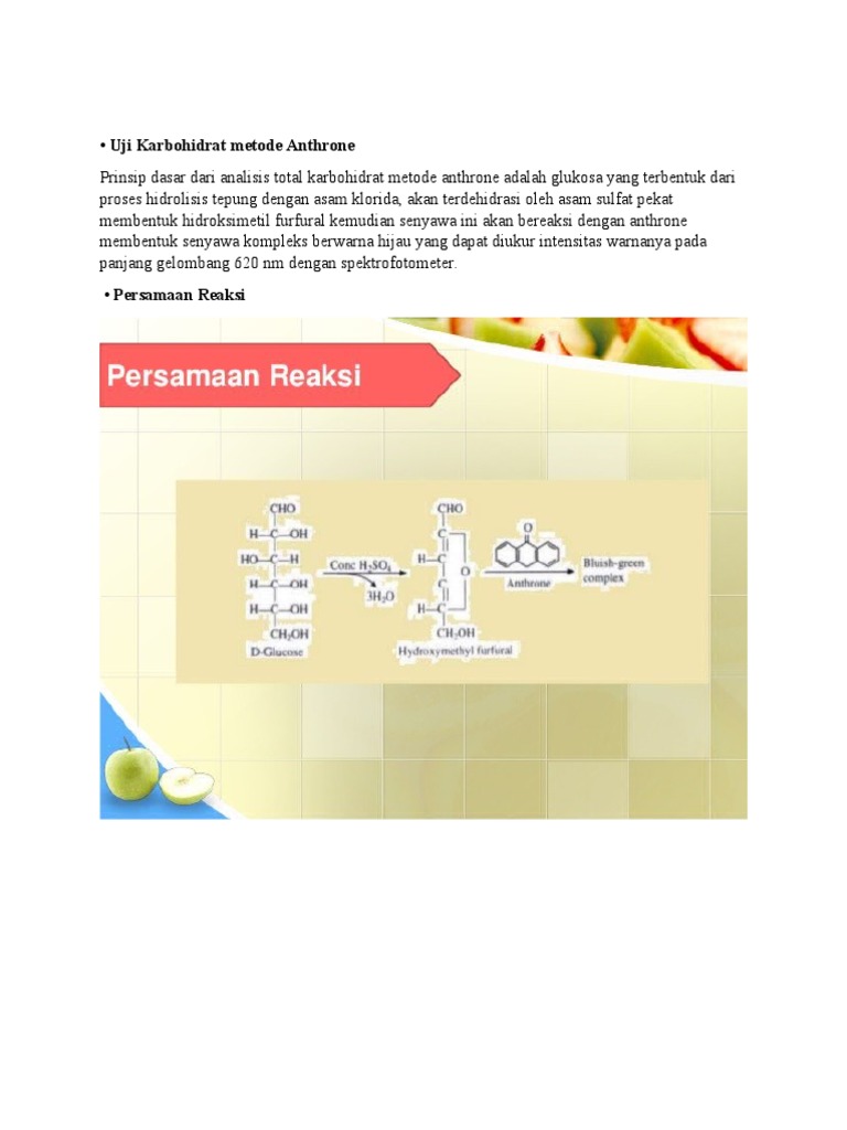 Uji Karbohidrat Metode Anthrone | PDF