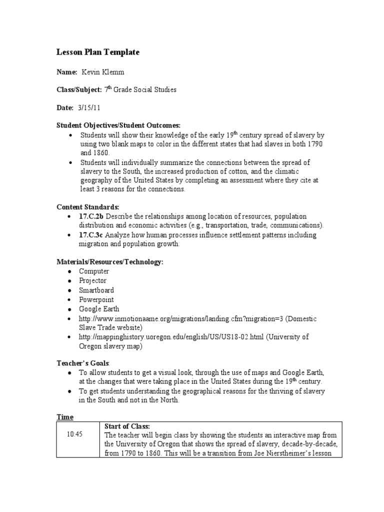 7th Grade Social Studies Lesson | PDF | Southern United States | Geography