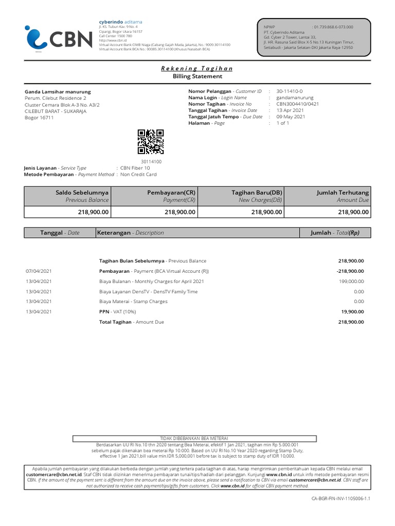 Billing Statement: Rekening Tagihan | PDF | Financial Services | Market ...