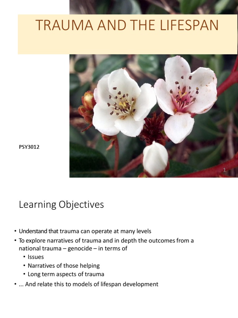 Week 20 - Trauma - Lecture | PDF | Psychological Trauma | Id